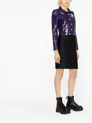 COURREGES Vinyl Appliqué-logo Jacket - Purple