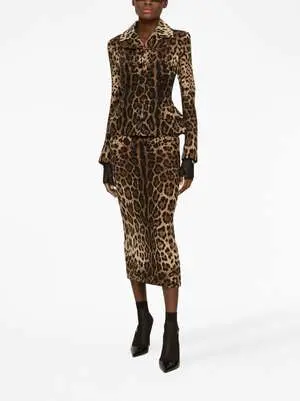 Dolce & Gabbana Leopard-print Blazer - Brown