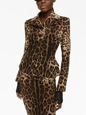 Dolce & Gabbana Leopard-print Blazer - Brown