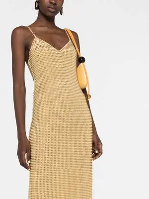 Self-Portrait Rhinestone-Embellished Mesh Maxi Dress In Yellow - 31% Off |  Editorialist