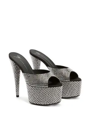 GIUSEPPE ZANOTTI 150mm Aida Crystal-embellished Platform Sandals - Black
