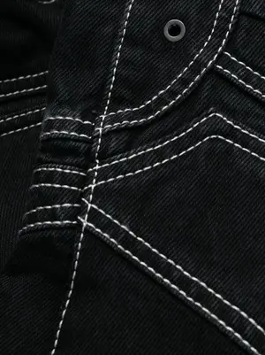 Off-White Contrast-stitch Wide-leg Jeans