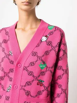 Gcds X Hello Kitty Jacquard V-neck Cardigan