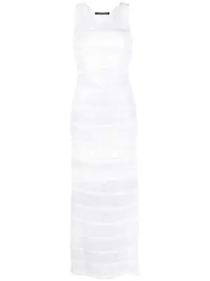 ANTONINO VALENTI Sheer Mesh Maxi Dress - White