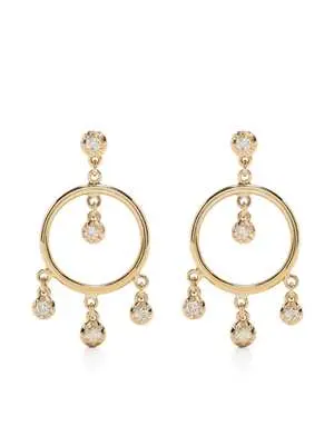 Jacquie Aiche 14kt Yellow Sophie Shaker Diamond Hoop Drop Earring - Gold
