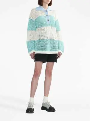 HALFBOY Three-tone Cotton Polo Collar