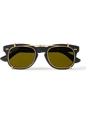 Gucci D-frame Acetate And Gold-tone Sunglasses