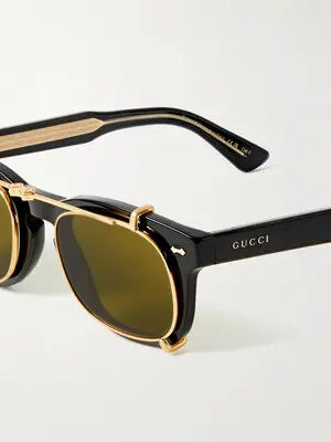 Gucci D-frame Acetate And Gold-tone Sunglasses
