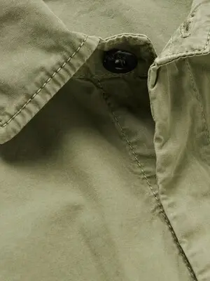 Stone Island Logo-appliquéd Brushed Cotton-canvas Overshirt