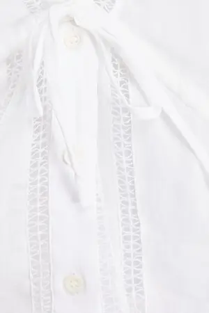 FRAME Crochet-trimmed Ramie Gauze Top