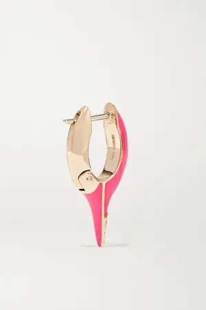 Melissa Kaye Lola Mini 18-karat Diamond And Enamel Earrings