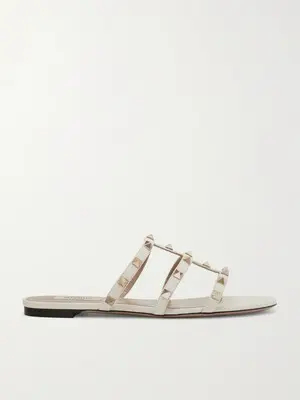 Valentino Garavani Valentino Garavani Rockstud Leather Sandals Ivory