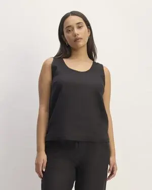 Everlane Linen Scoop-neck Tank Top - Black