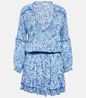 Poupette St Barth Ilona Floral Minidress - Blue