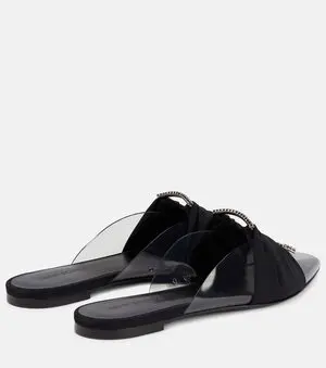 NENSI DOJAKA Crystal-embellished Flat Pvc Slippers