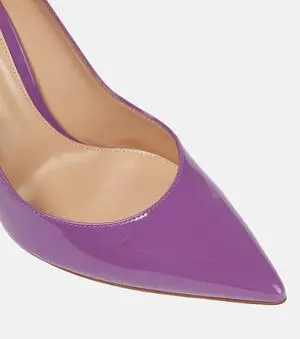 GIANVITO ROSSI 105 Patent Leather Pumps - Purple