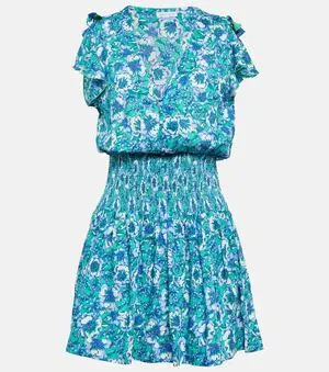 Poupette St Barth Rachel Floral Mini Dress - Blue