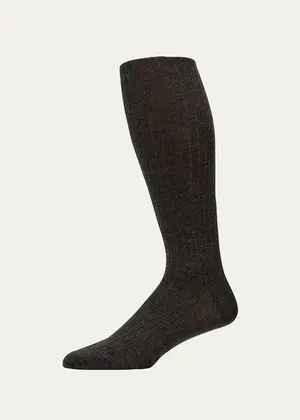 SOZZI CALZE Cashmere-silk Over-calf Socks - Charcoal