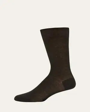 BRESCIANI Bresciani Knit Crew Socks Brown