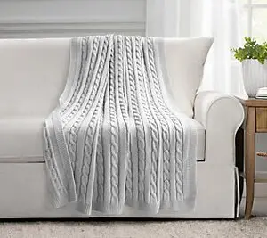 LUSH DECOR Cable Soft Knitted Throw Single 50x60 Lush D Ecor - One-color