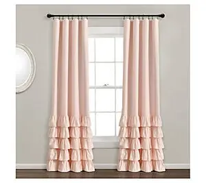 LUSH DECOR Allison Ruffle Window Curtain Panel 40' X 84' B Y - One-color