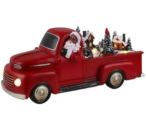 MR. CHRISTMAS 11' Animated Nostalgic Red Truck Black Santa - One-color