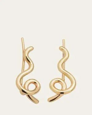Bea Bongiasca 9k Yellow Wow Mini Climber Earrings - Gold