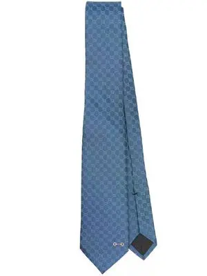 Gucci Gg Supreme Pattern Silk Tie - Blue
