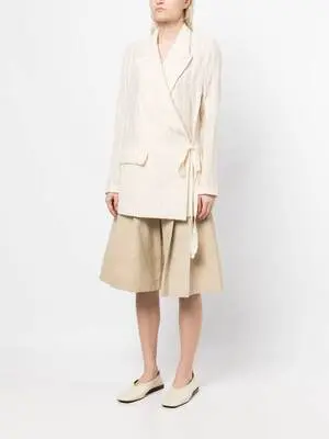UMA WANG Oversize Wraparound Blazer - Neutrals