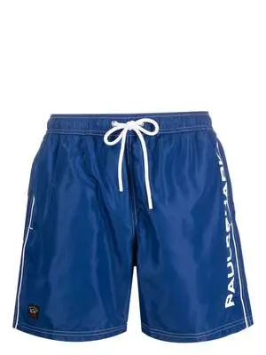 Paul & Shark Logo Print Swim Shorts - Blue
