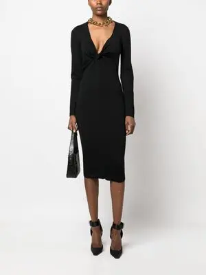 TOM FORD V-neck Knitted Midi Dress