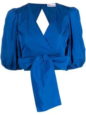 Red Valentino Wrap Cropped Top - Blue