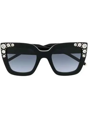 Carolina Herrera Oversized Crystal-embellished Sunglasses - Black