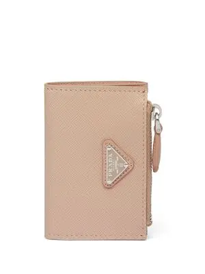Prada Logo-plaque Leather Cardholder - Pink