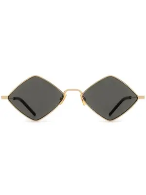 Saint Laurent Lisa Diamond-frame Sunglasses - Gold