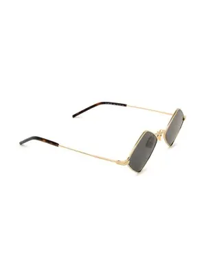 Saint Laurent Lisa Diamond-frame Sunglasses - Gold
