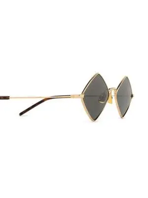 Saint Laurent Lisa Diamond-frame Sunglasses - Gold