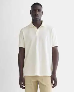 Everlane Pique Polo TShirt Bone White