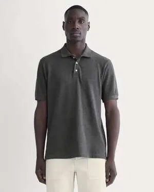 Everlane Pique Polo Tshirt - Heathered Graphite