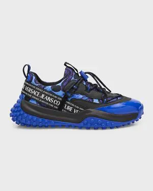 Versace Men's Hyber Rubber Tread Runner Sneakers - Periwinkle Multi