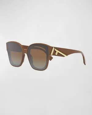 Fendi Fendi Oversized F Logo Cat-Eye Sunglasses Dark Brown
