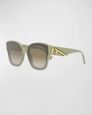 Fendi Fendi Oversized F Logo Cat-Eye Sunglasses Light Green