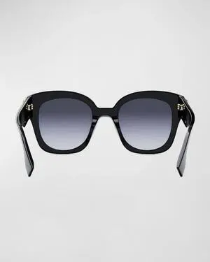 Fendi Oversized F Logo Cat-eye Sunglasses - Shiny Black
