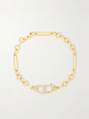 FOUNDRAE Sister Hooks 18-karat Diamond Bracelet - Gold