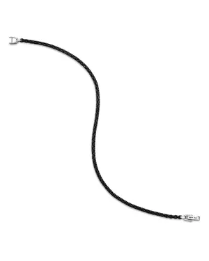 David Yurman Box Chain Bracelet In Stainless Steel And Sterling Silver - Black