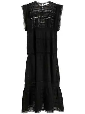 anjali black dress Black Sequin Gown with Tiered Ruffle Cape Sleeves – Avant-Garde Coutur