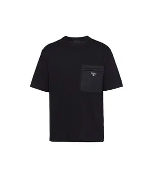 Prada Re-nylon And Jersey T-shirt - Black