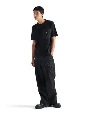 Prada Re-nylon And Jersey T-shirt - Black