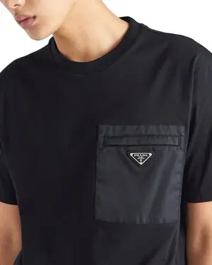 Prada Re-nylon And Jersey T-shirt - Black