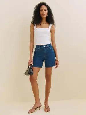 REFORMATION Raye Mid-rise Denim Shorts